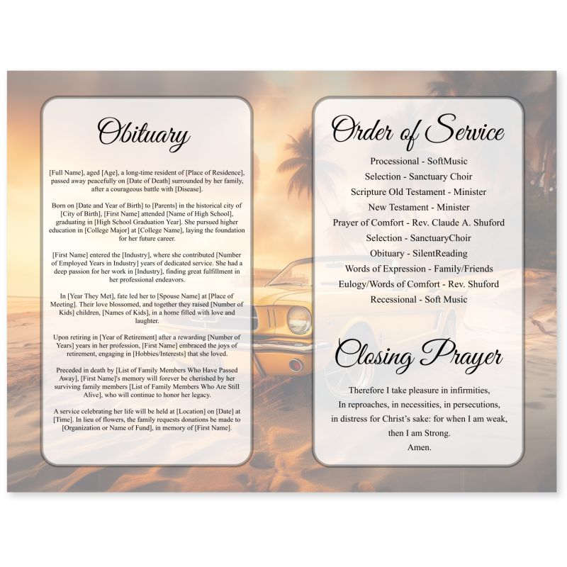 Classic Car - Memorial Cards Today